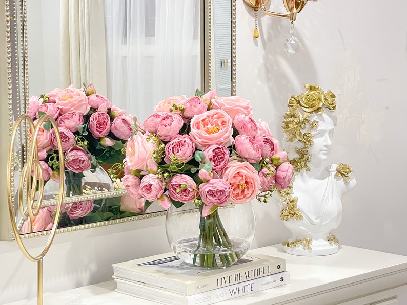 Large Real Touch Rose Silk Peony Arrangement – Flovery LLC Large Real Touch Rose Silk Peony Arrangement – Flovery LLC