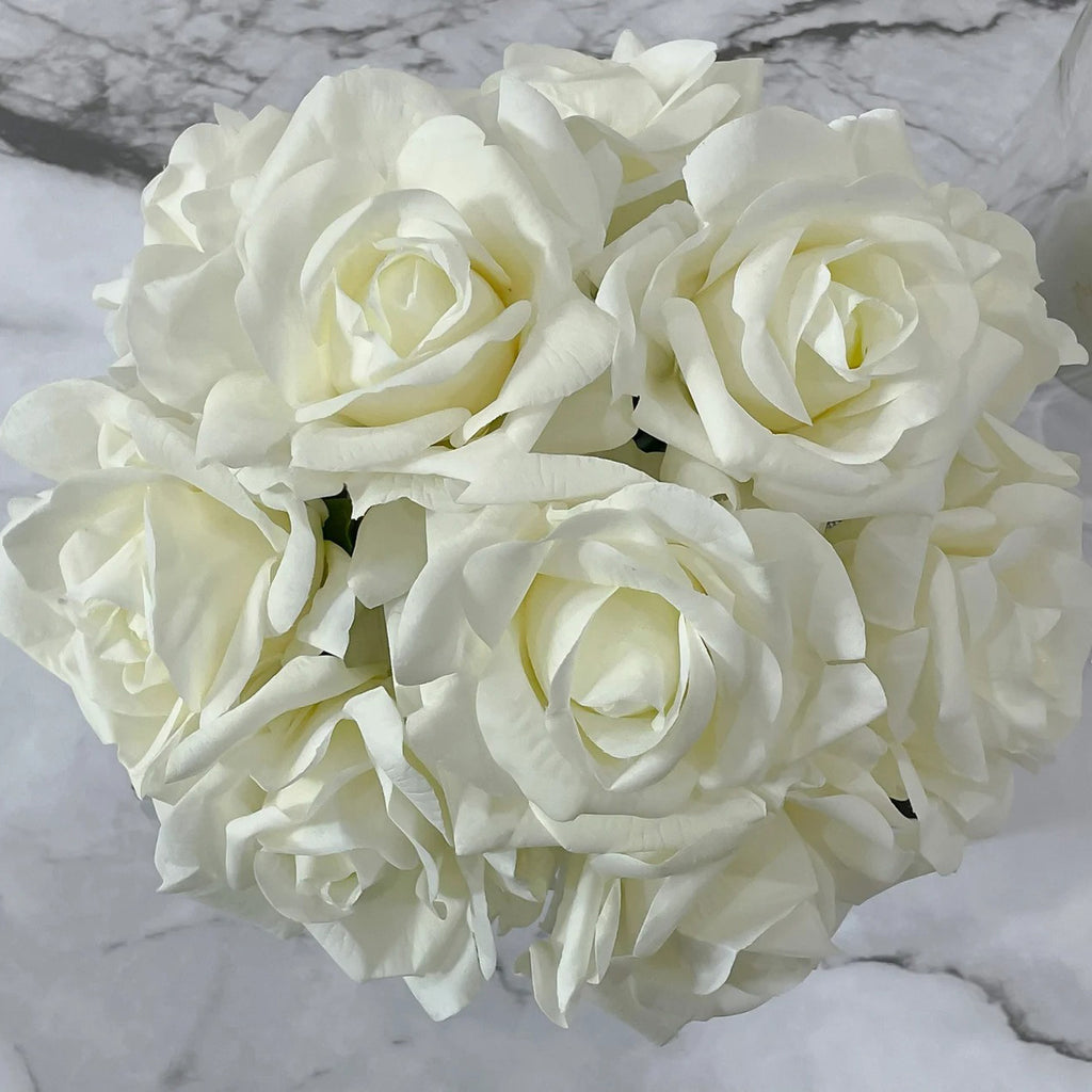 Premium Real Touch Forever White Roses Arrangement – Flovery.com
