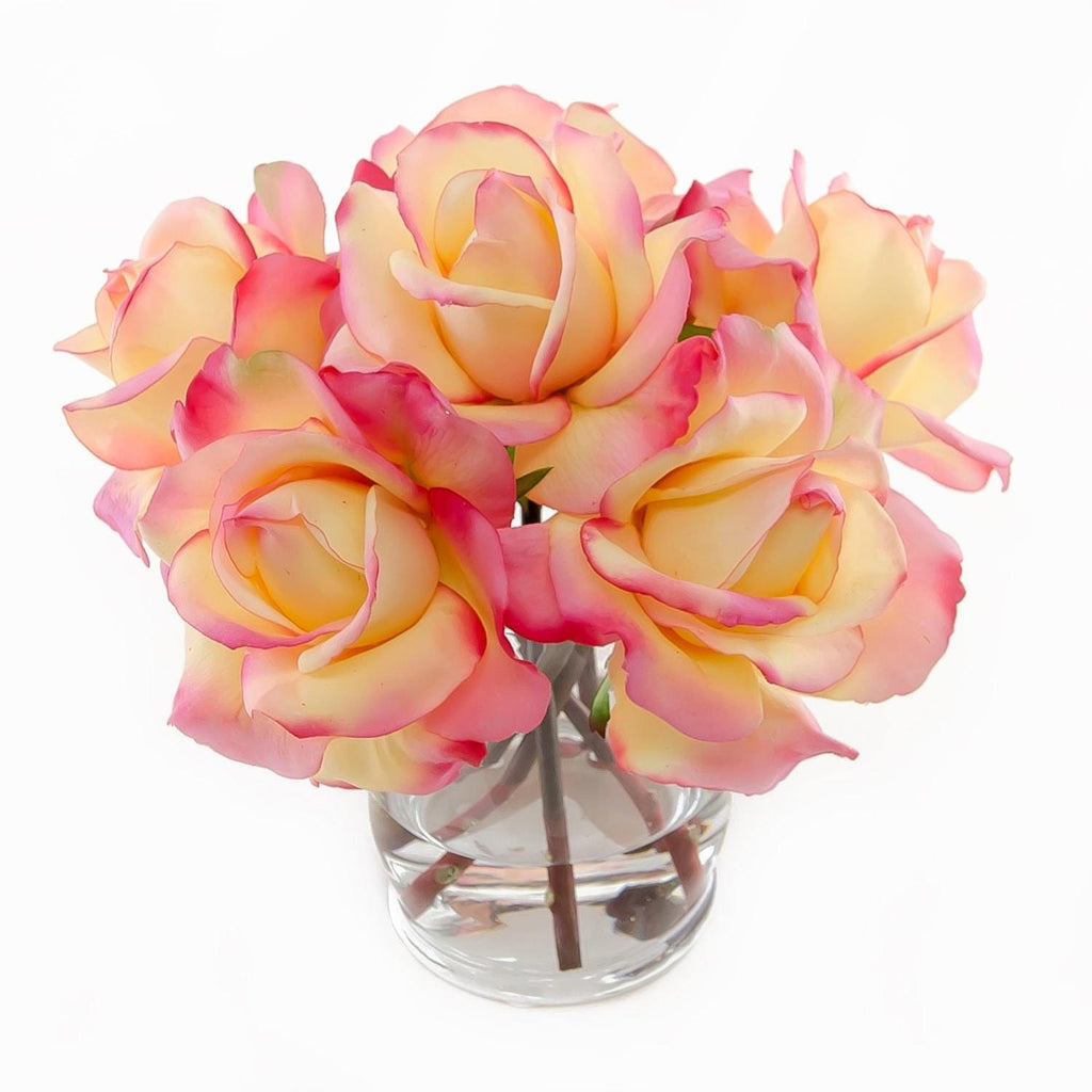 Real Touch Orange Rose Arrangement Cylinder – Flovery.com