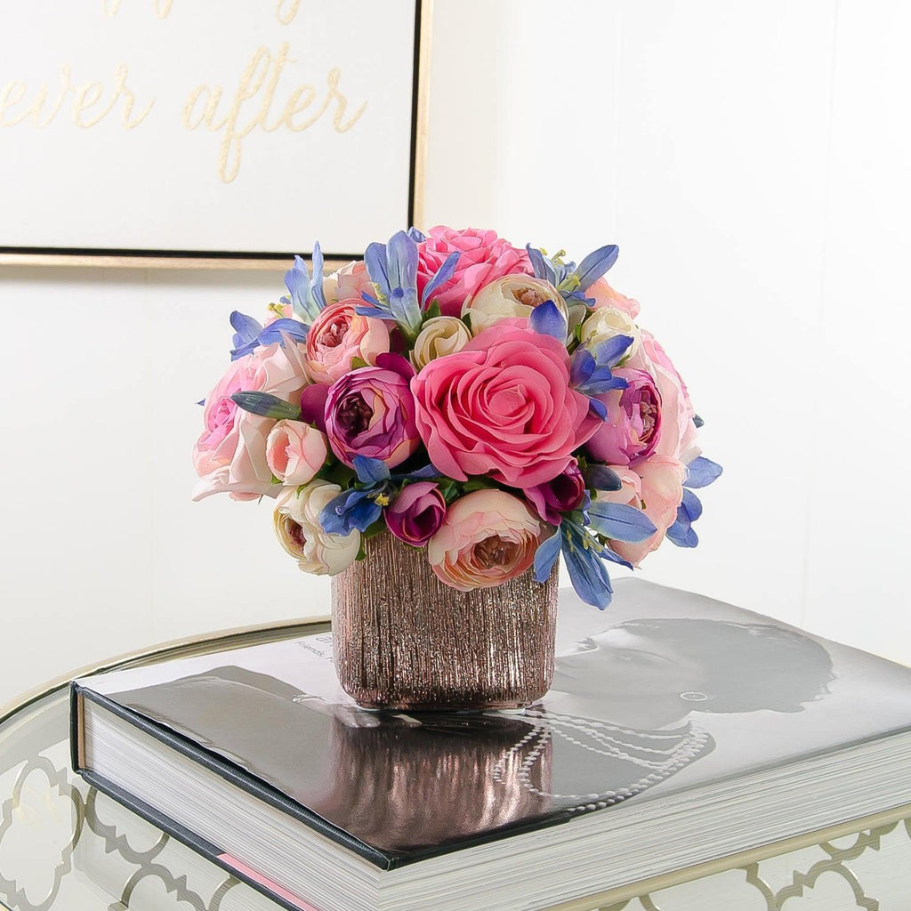 Real Touch Roses Light Pink Roses Ivory Roses Arrangement – Flovery LLC