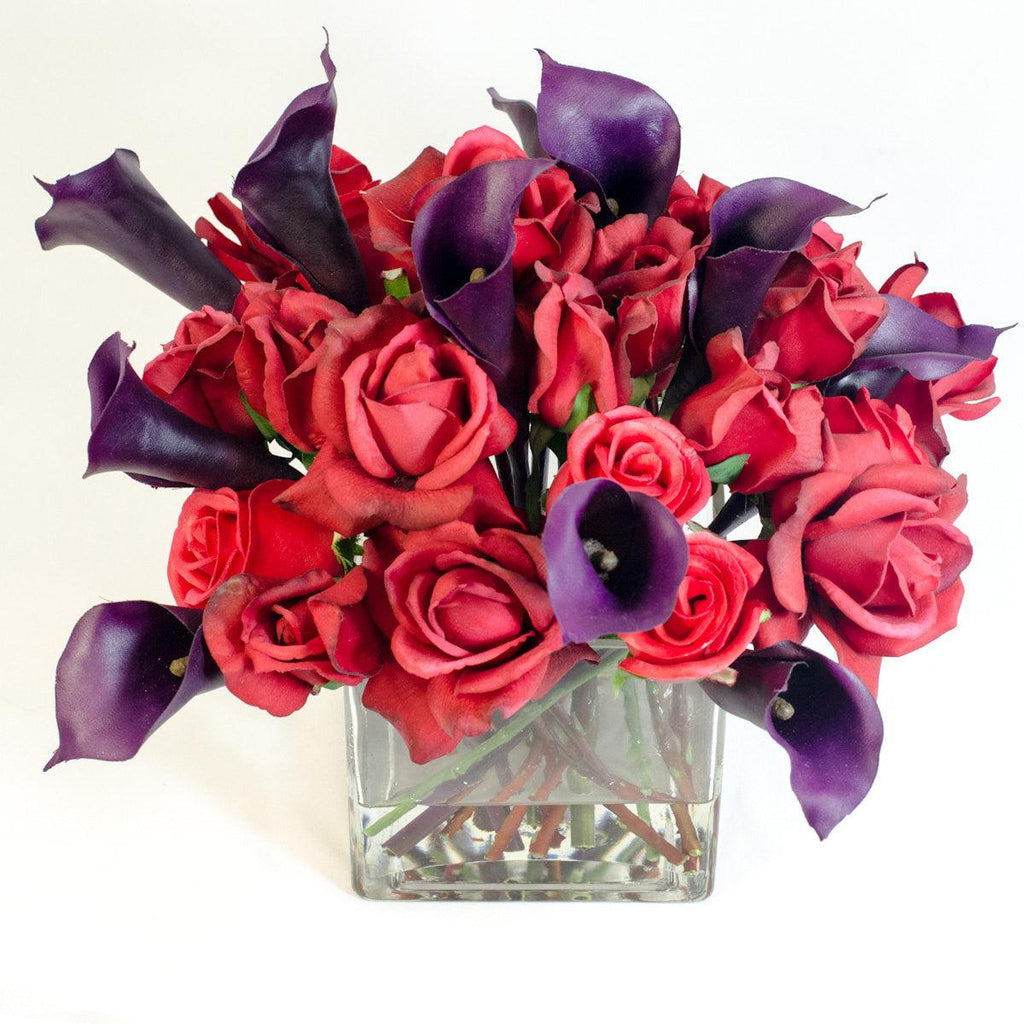 Large Real Touch Red Rose Square Arrangement – Flovery.com