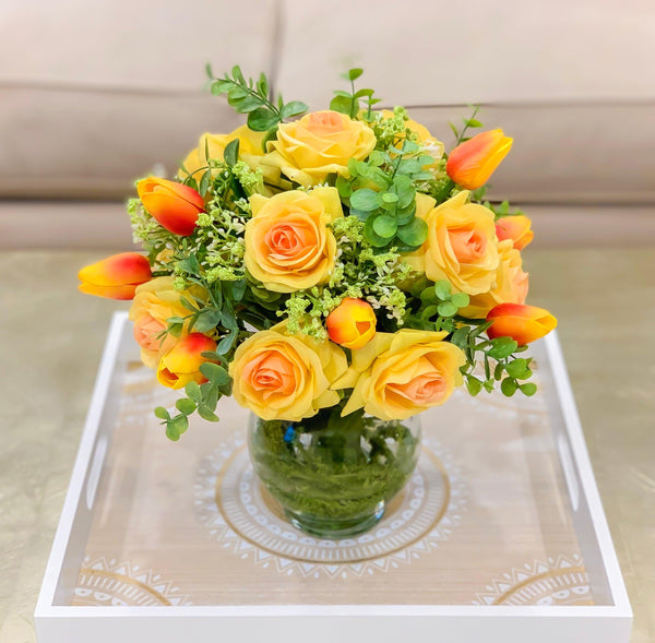 Yellow Roses Centerpiece – Flovery.com